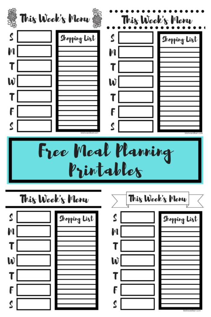 Free Printables For Meal Planning On A Budget Let s Live And Learn Free Printables For Meal Planning On A Budget Let s Live And Learn